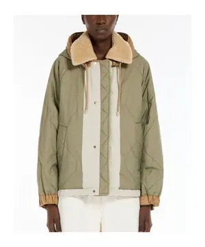 Max Mara Button Detailed Drawstring Coat With Removable Collar - Camel