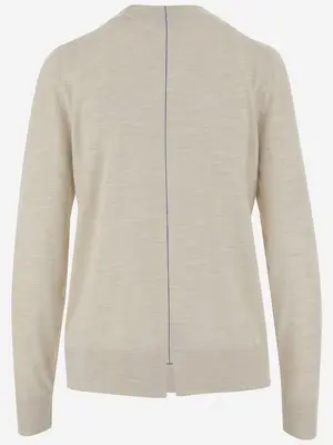 Burberry Logo Embroidered Buttoned Cardigan - Nutmeg