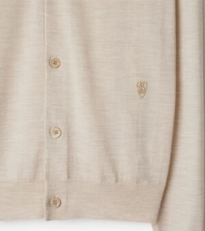Burberry Logo Embroidered Buttoned Cardigan - Nutmeg