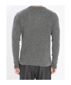 ROBERTO COLLINA Ribbed Crewneck Knitwear - Gray