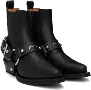 GANNI Buckle Fastening Western Chelsea Boots