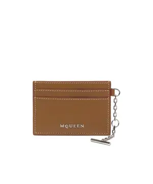 Alexander McQueen Sling Logo Plaque Card Holder - Walnut