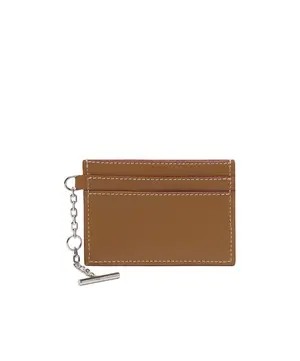 Alexander McQueen Sling Logo Plaque Card Holder - Walnut
