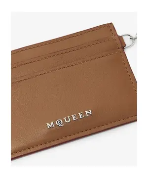 Alexander McQueen Sling Logo Plaque Card Holder - Walnut