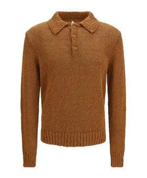 SUNFLOWER Long Sleeve Polo Knit Sweater - No