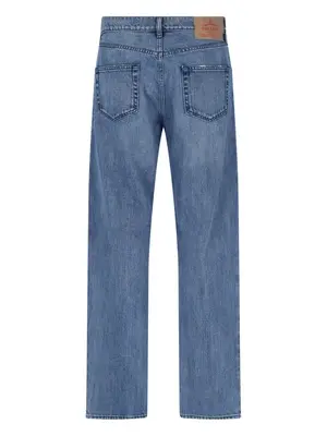 Prada Logo Patch Straight Leg Jeans