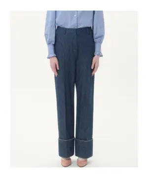 Valentino Garavani Wide Leg Jeans With Turn-up Hem