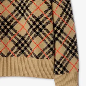 Burberry Checked Knitted Crewneck Jumper