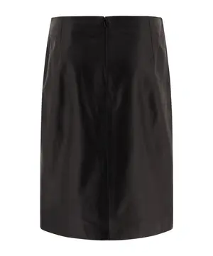 LOULOU STUDIO Leather Front Slit Skirt