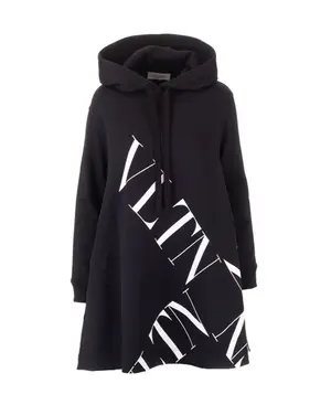 Valentino Garavani Logo Printed Oversized Hooded Sweater