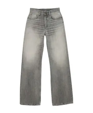 Acne Studios Logo-patch Wide Leg Denim Jeans - Gray