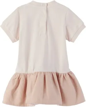Moncler Logo Patch Gathered Dress - Pink
