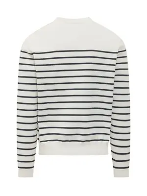 Dsquared2 Striped Crewneck Jumper With Logo Detail