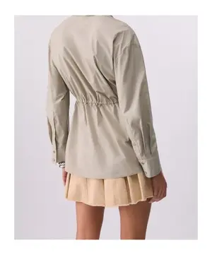 Liu Jo Poplin Shirt With Wide Sleeves And Drawstring Waist