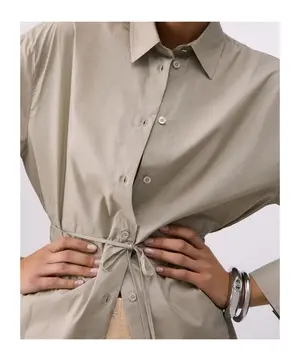 Liu Jo Poplin Shirt With Wide Sleeves And Drawstring Waist