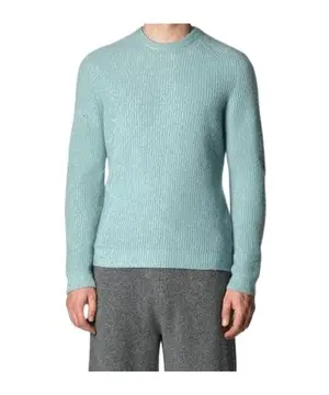 ROBERTO COLLINA Crew Neck Long Sleeve Sweater - Blue