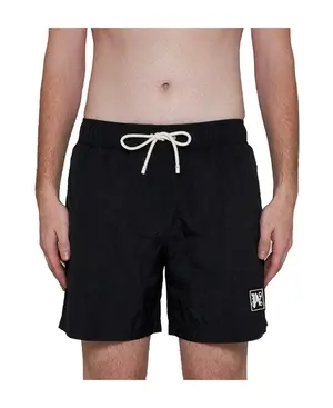 Palm Angels Monogram Patch Drawstring Swimming Shorts