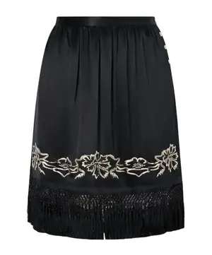 BODE Embroidered Mini Skirt With Tassel Trim - No