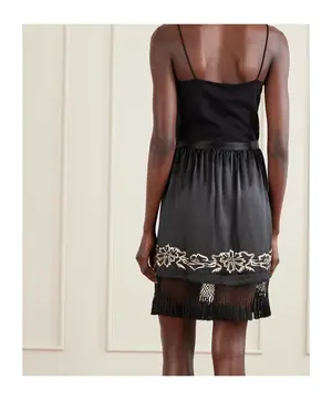 BODE Embroidered Mini Skirt With Tassel Trim - No