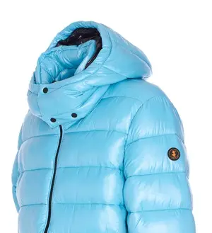SAVE THE DUCK Zip-up Hooded Puffer Jacket - Blue