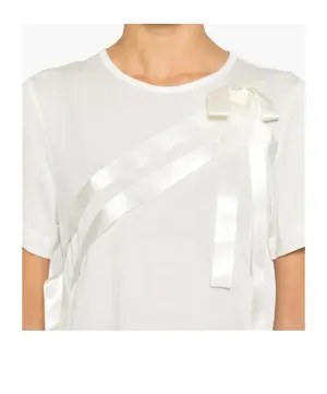 Simone Rocha Bow Detail Crewneck T-shirt - Ivory