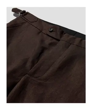BODE Straight Leg Casual Pants With Adjustable Buckled Waistband