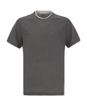 Brunello Cucinelli Double Layered Crewneck T-shirt - Black