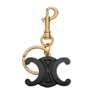 Celine Triomphe Key Ring Pendant With Studs