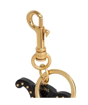 Celine Triomphe Key Ring Pendant With Studs