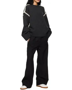 TOTEME Long-sleeve Crewneck Sweater With Rib Details