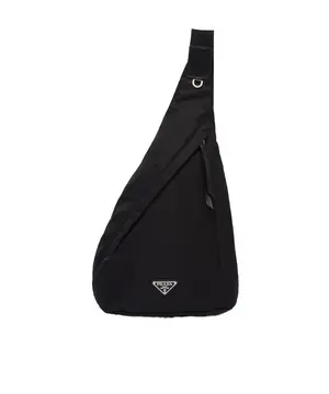 Prada Logo Plaque Zipped Backpack - Black