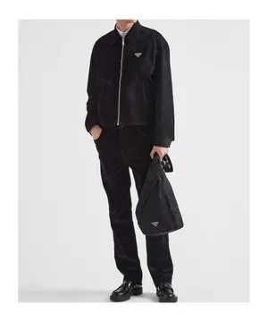 Prada Logo Plaque Zipped Backpack