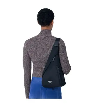 Prada Logo Plaque Zipped Backpack