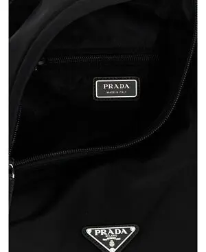 Prada Logo Plaque Zipped Backpack