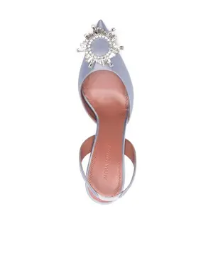 Amina Muaddi Embellished Pointed Toe Slingbacks