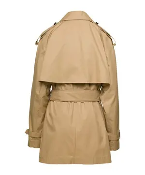 Burberry Double-breasted Belted Trench Coat - Nude