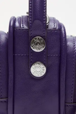 Acne Studios Camero Kit Zip Leather Crossbody Bag - Violet