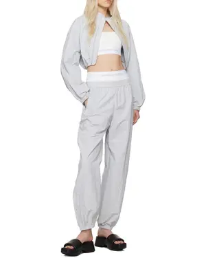 Alexander Wang Mid-rise Track Pants With Exposed Logo Trim
