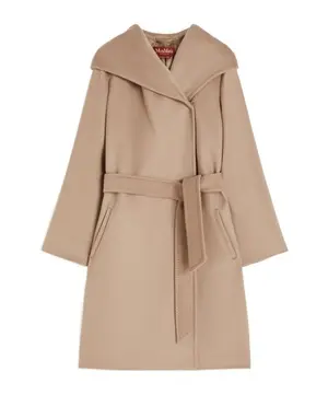 Max Mara Newmang Belted Hooded Coat - Camel