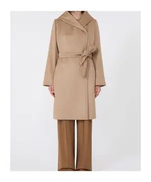 Max Mara Newmang Belted Hooded Coat - Camel