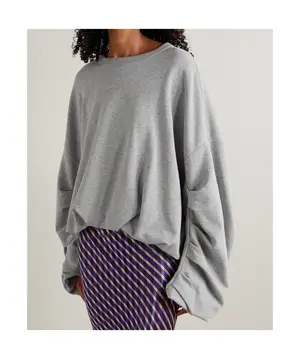 Dries Van Noten Cotton Knit Draped Sweatshirt