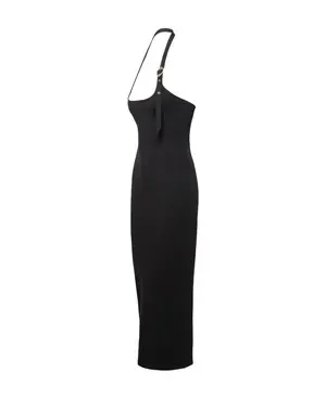 Attico Halterneck Midi Dress With Buckle Detail