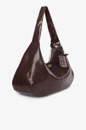 GANNI Croc Effect Extra Large Hobo Bag