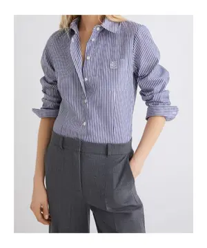 Marella Fitted Cotton Shirt With Embroidered Pocket