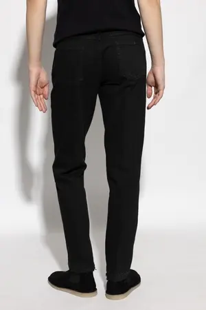 Dolce & Gabbana Frayed Hem Slim Fit Jeans - Black