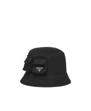 Prada Triangle-logo Pocket Bucket Hat - Black