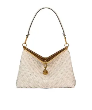 Etro Medium Woven Vela Bag - White