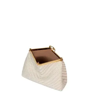 Etro Medium Woven Vela Bag - White