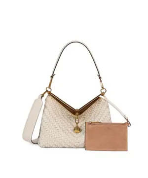 Etro Medium Woven Vela Bag - White