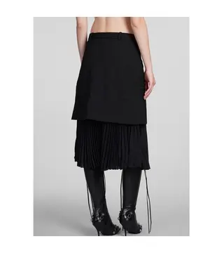 Balenciaga Pleated Layered Tailored Skirt